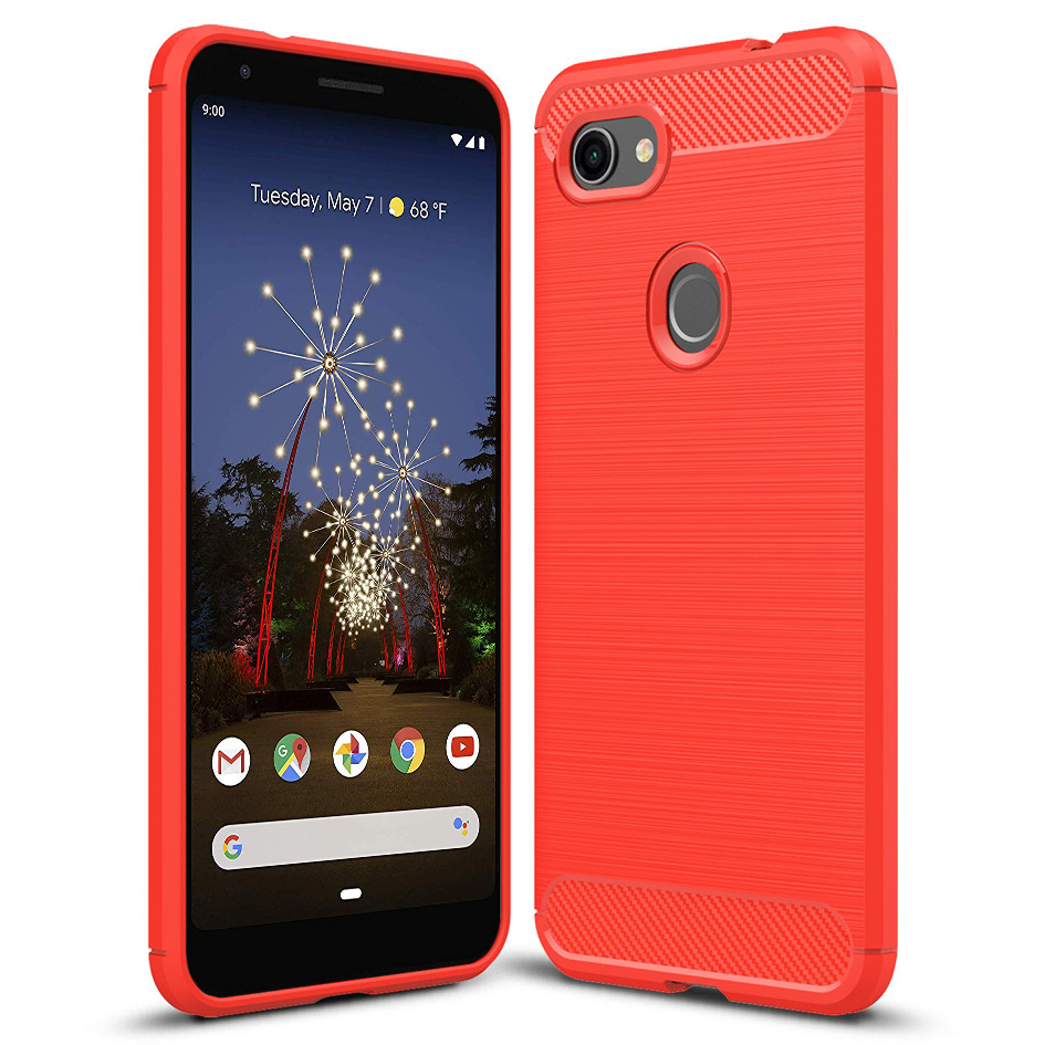 Flexi Slim Carbon Fibre Case for Google Pixel 3a XL (Red)